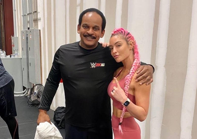 Photo: Eva Marie With Her Coach At The WWE PC