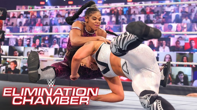 Footage From The Wwe Womens Tag Team Titles Match At Elimination Chamber
