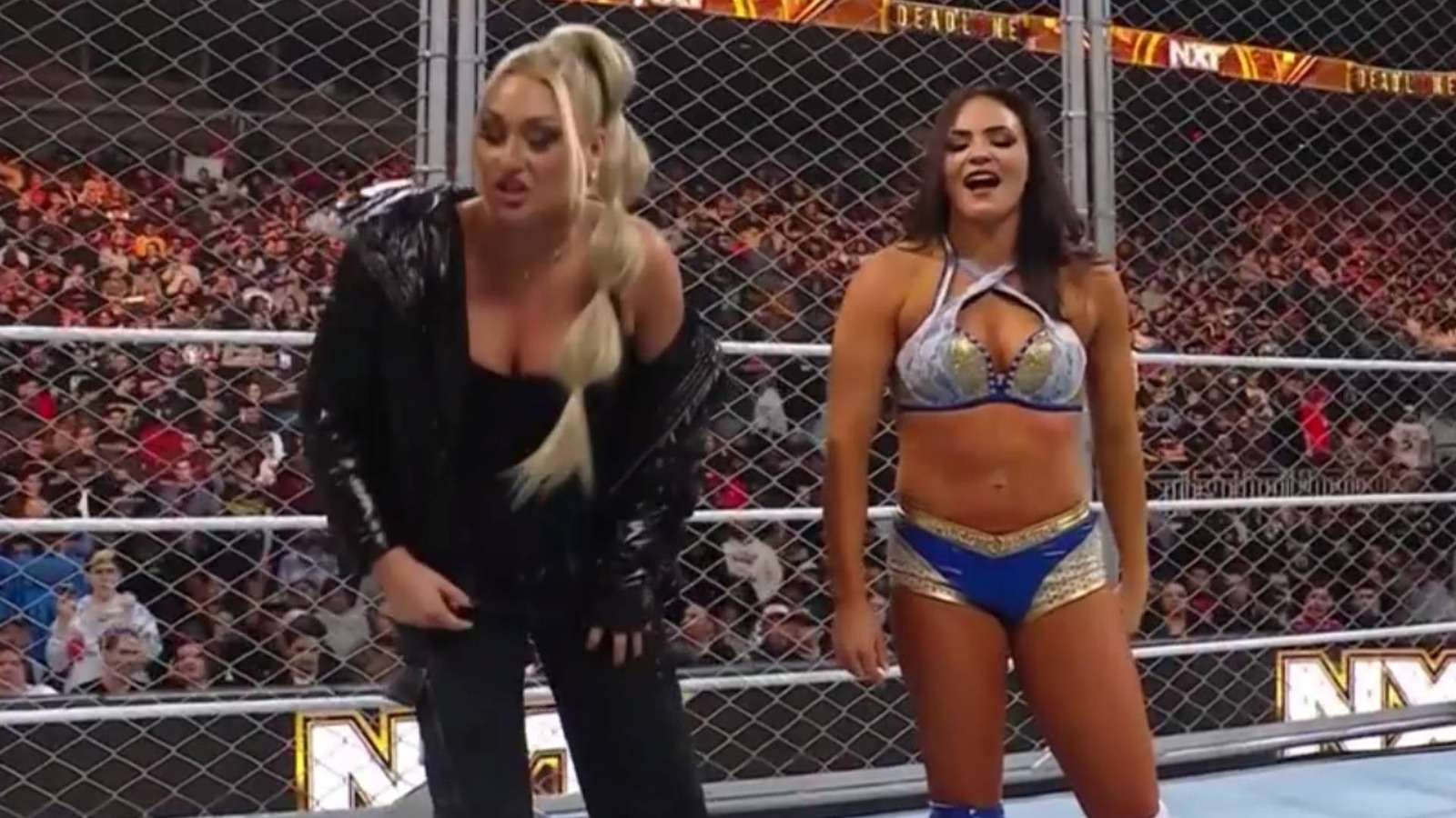 Kiana James Beats Roxanne Perez (Due To A Late Assist) In WWE NXT Deadline Cage Match