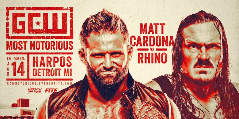 Matt Cardona Vs. Rhino Announced For GCW: Most Notorious
