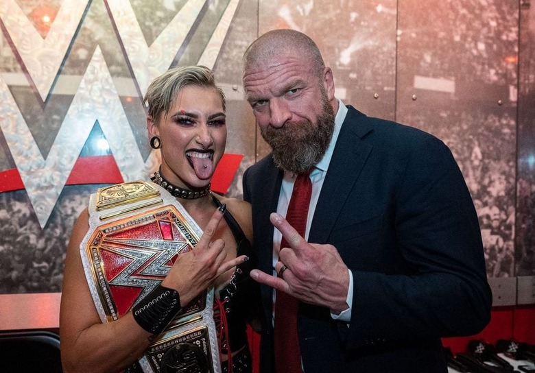 Photos: Triple H Congratulates New Champions From WrestleMania 37 Night Two