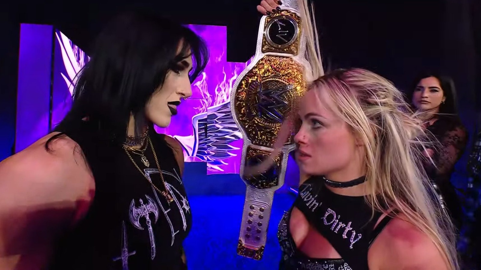 Rhea Ripley Confronts Liv Morgan After Successful Women's World Title Defense At SNME
