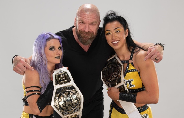 Triple H And Shawn Michaels React To WWE NXT Women's Tag Team Titles ...